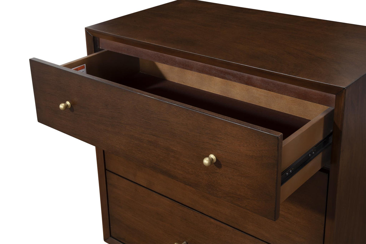 Mid-century modern walnut 3 drawer chest – Floor Plan Home Store