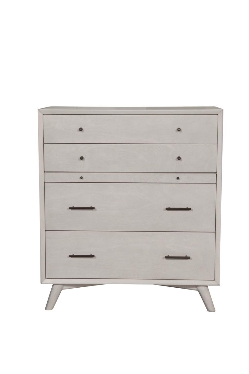 Mid-century modern washed gray 4 drawer chest – Floor Plan Home Store